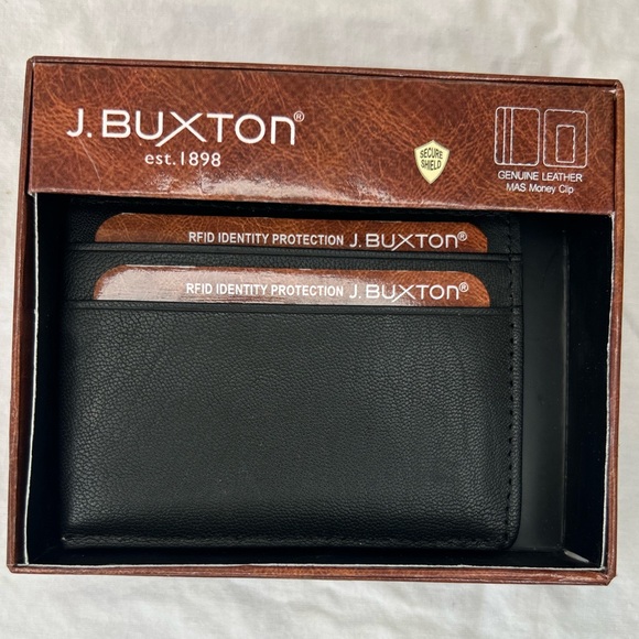 Buxton | Accessories | Buxton Black Card Holder Leather Accessory ...